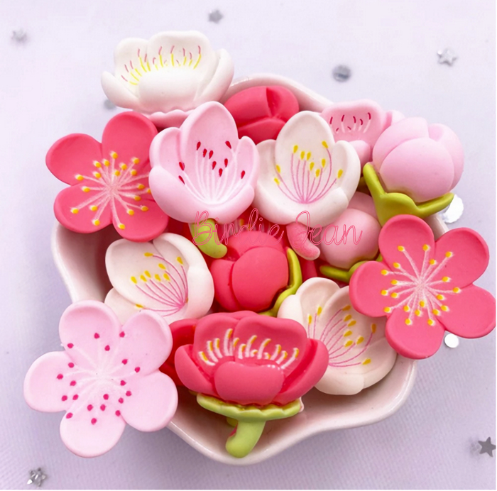 5 Resin Lily Flowers- Floral Embellishments Flatbacks - Birdie Jean ...